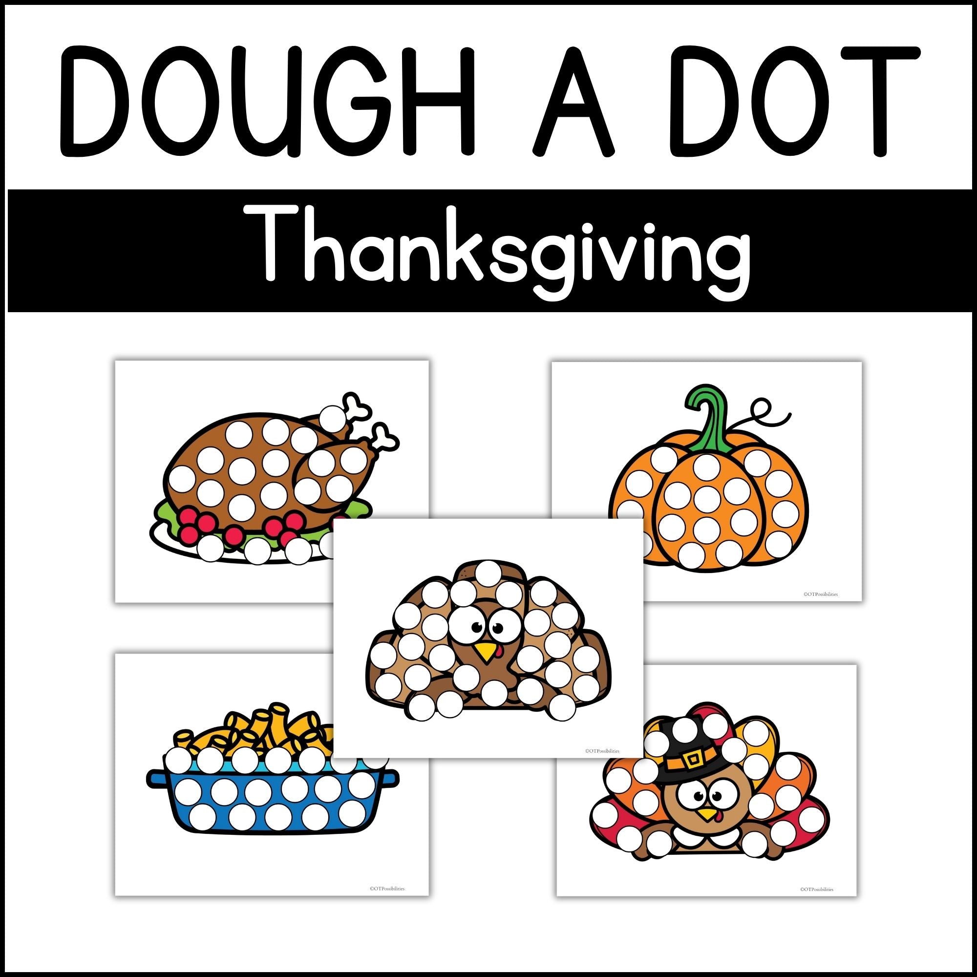 Thanksgiving Dot Marker Printable Playdough Mat Fine Motor Occupational ...