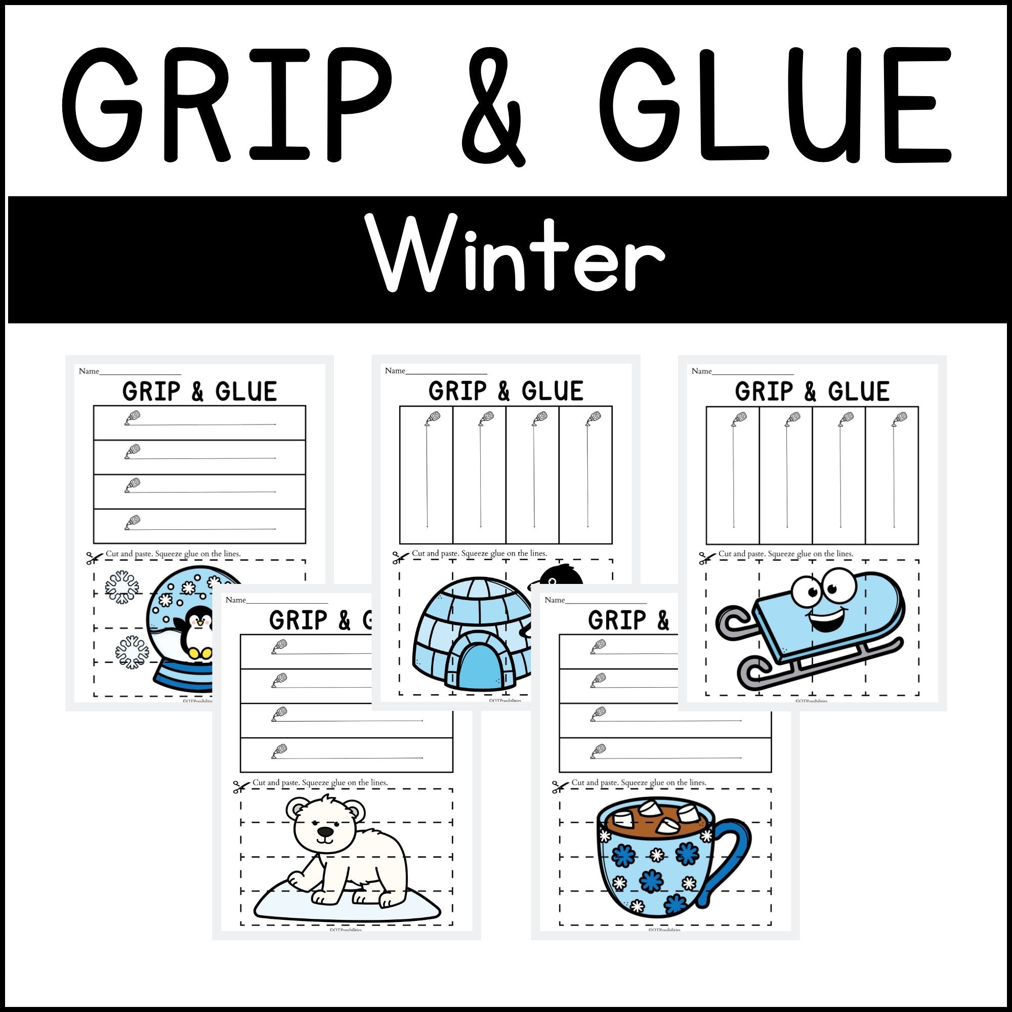 Winter Cut and Paste Scissors Practice Preschool Worksheets ...